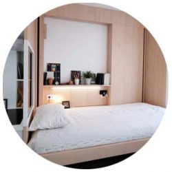 Retractable ceiling beds: a bedUp® concept with single and double beds