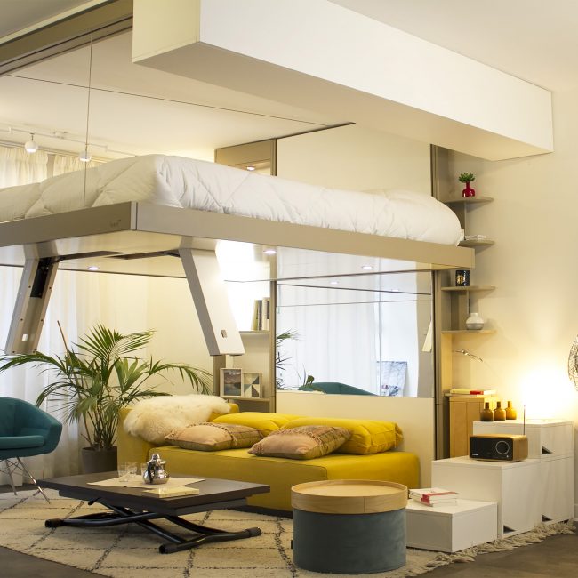 Lit suspendu Vision parallèle : design et gain de place - bedUp®